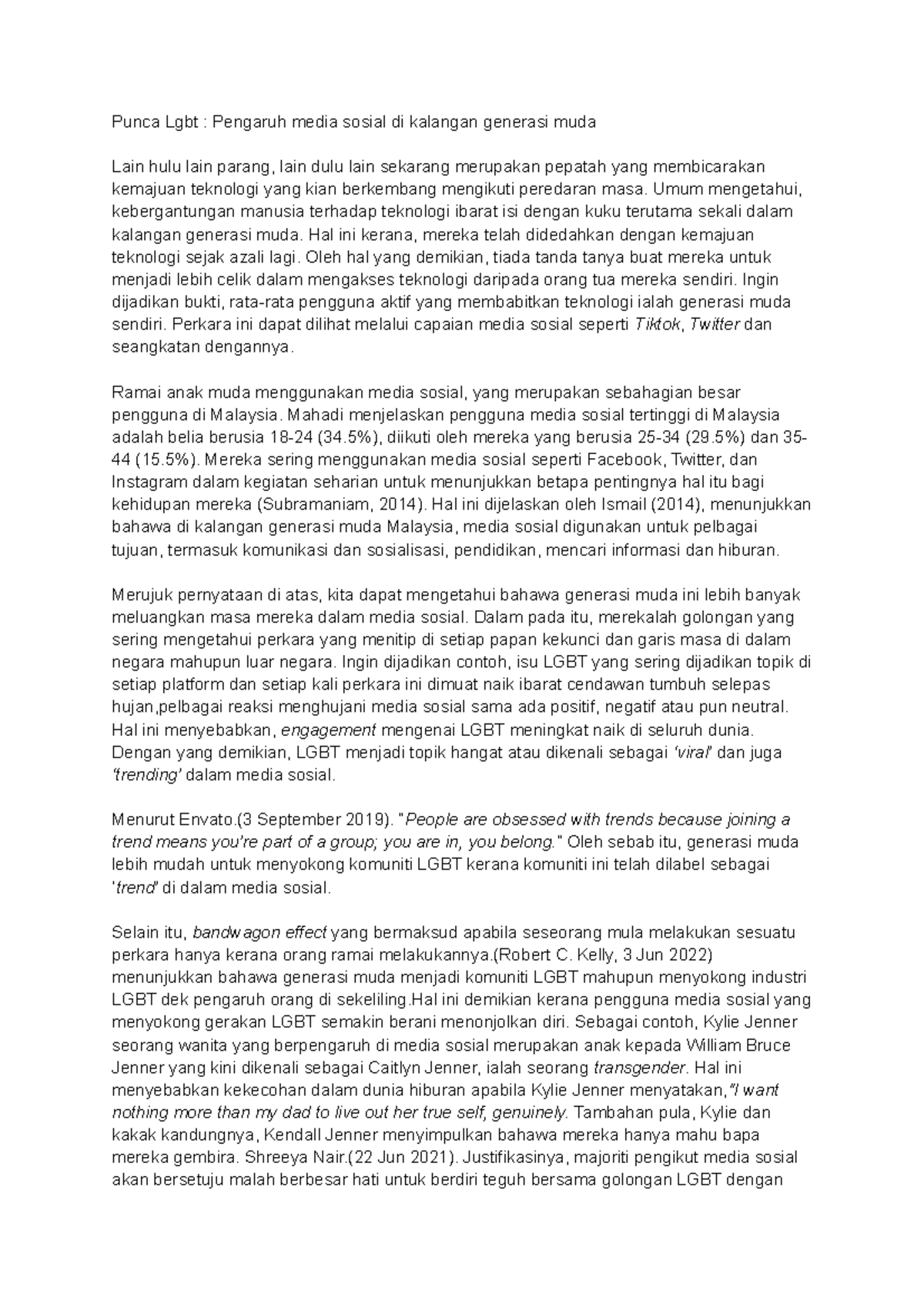 Punca Lgbt - Group projek CTU101 yang membahaskan tentang LGBT dalam ...