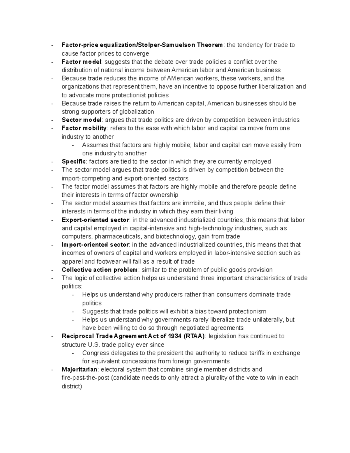 Chapter 4 - Factor-price equalization/Stolper-Samuelson Theorem : the ...