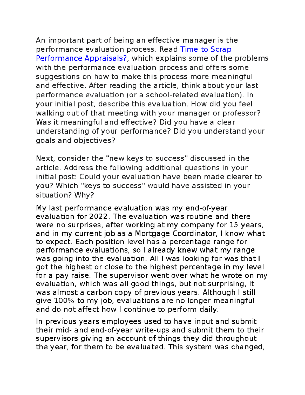 Discussion - Module Three - An important part of being an effective ...