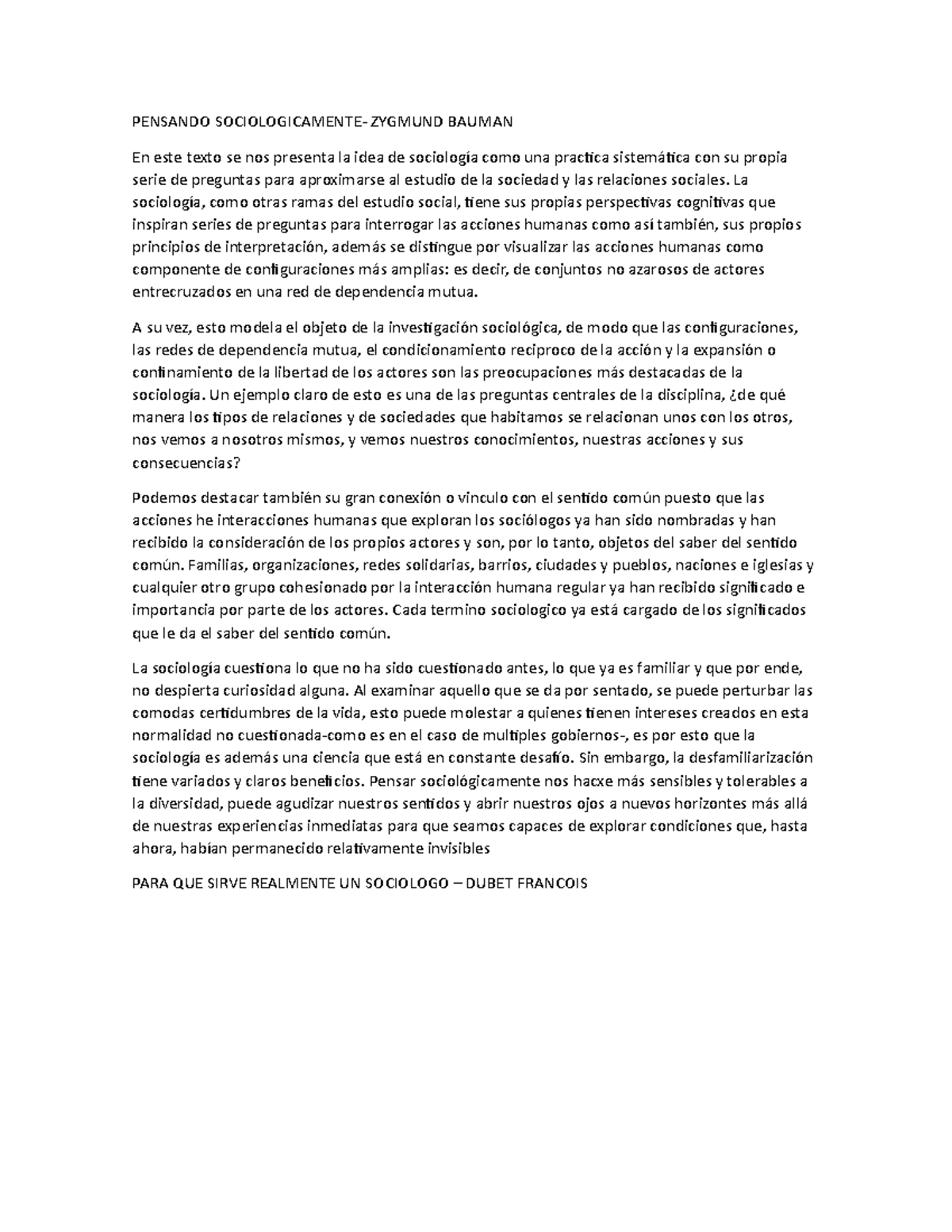 Pensando Sociologicamente - PENSANDO SOCIOLOGICAMENTE- ZYGMUND BAUMAN ...
