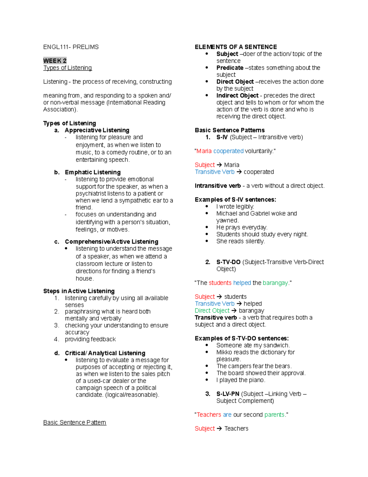 Engl111 Prelims A Great Note For Lectures Engl111 Prelims Week 2