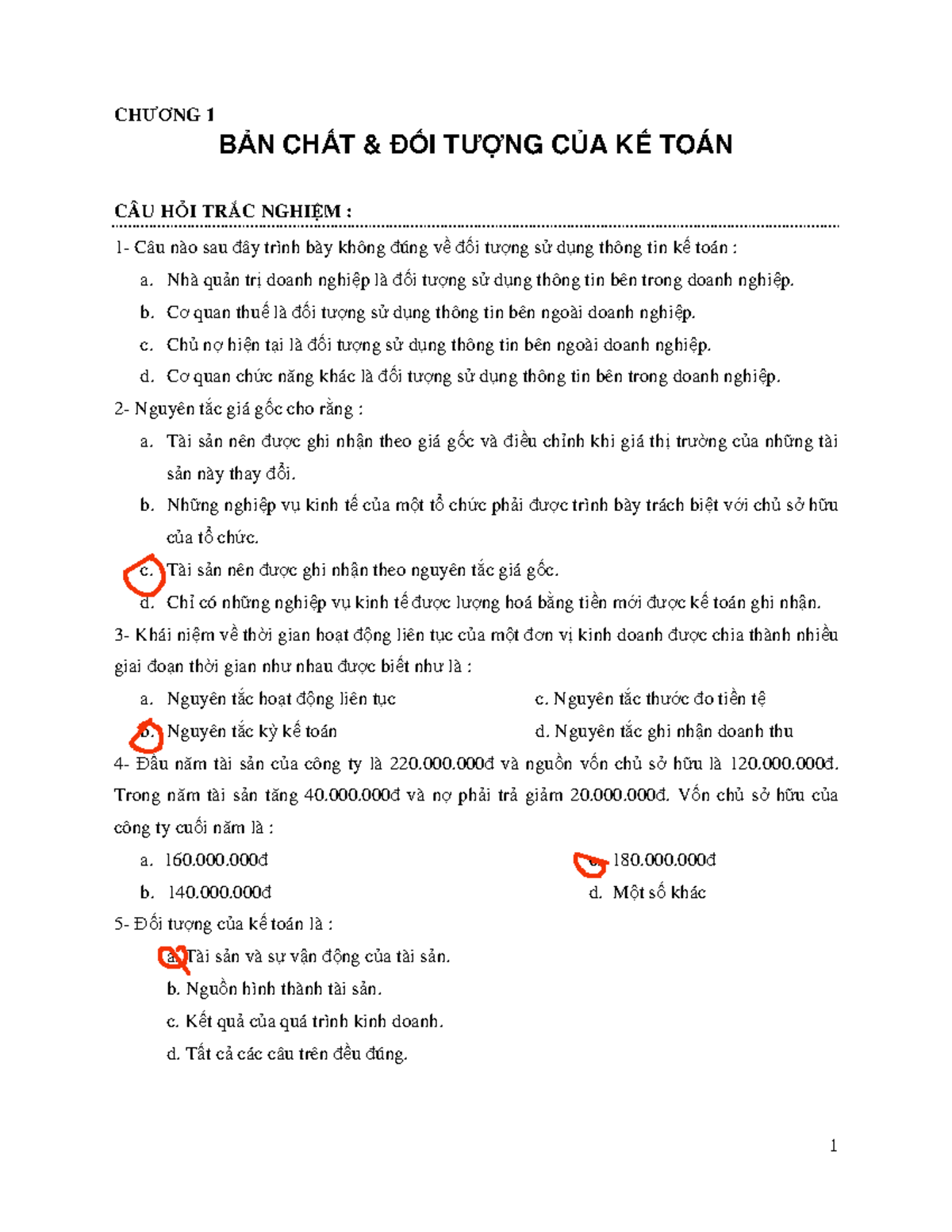 C1- BAI TAP Nhung VAN DE Chung CUA KE TOAN-01-2021 - CH NG 1 B N CH T & I T NG C A K - Studocu