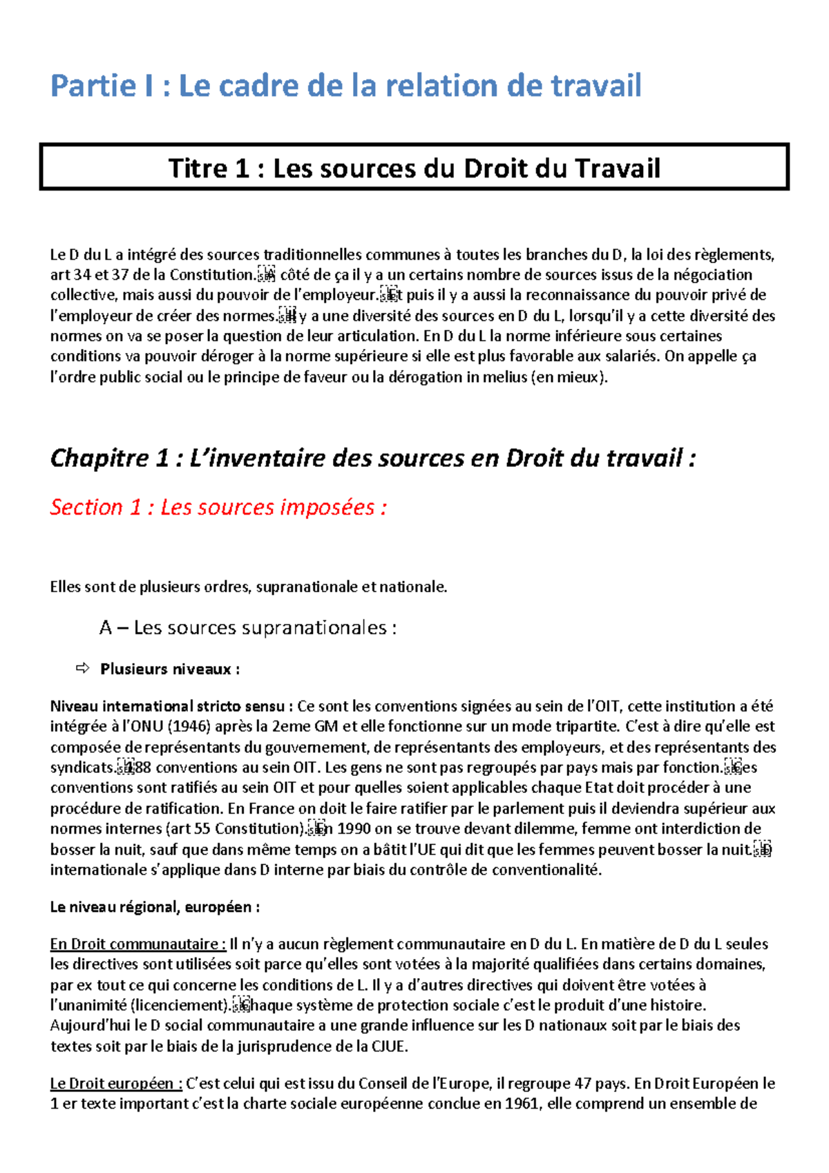 Droit du travail - L3 Economie. - Warning: TT: undefined function: 32 Warning: TT: undefined ...