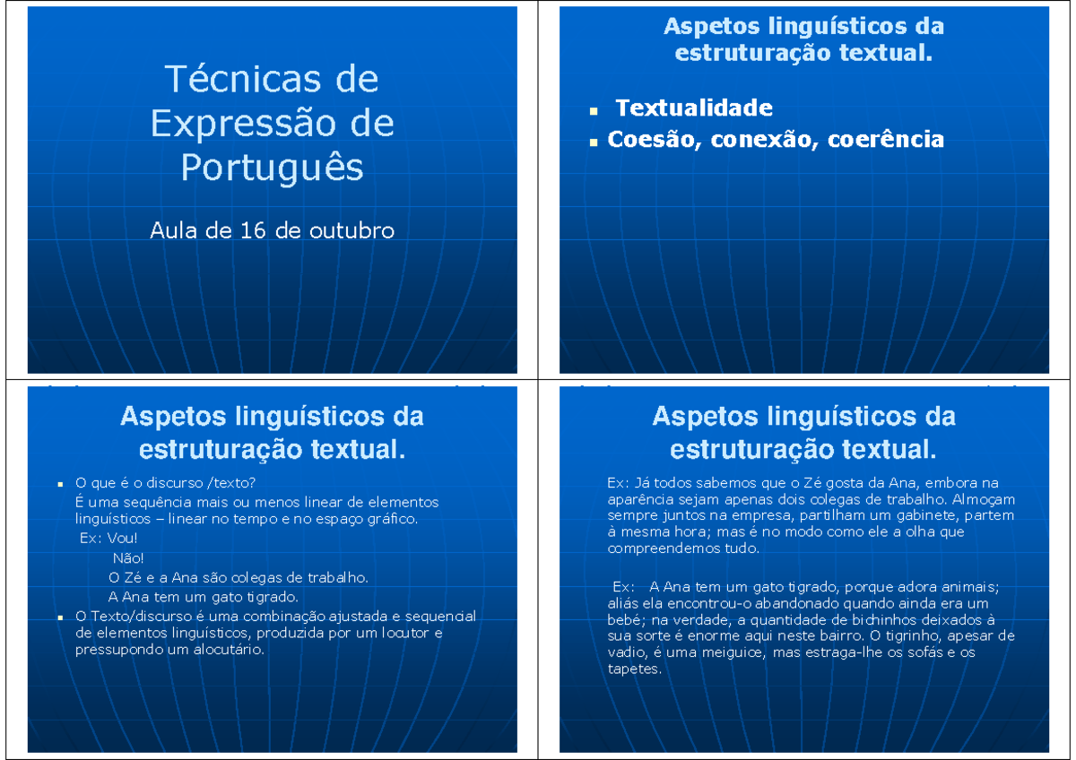 Aspetos linguisticos da estruturacao textual - x 4 - Técnicas de ...