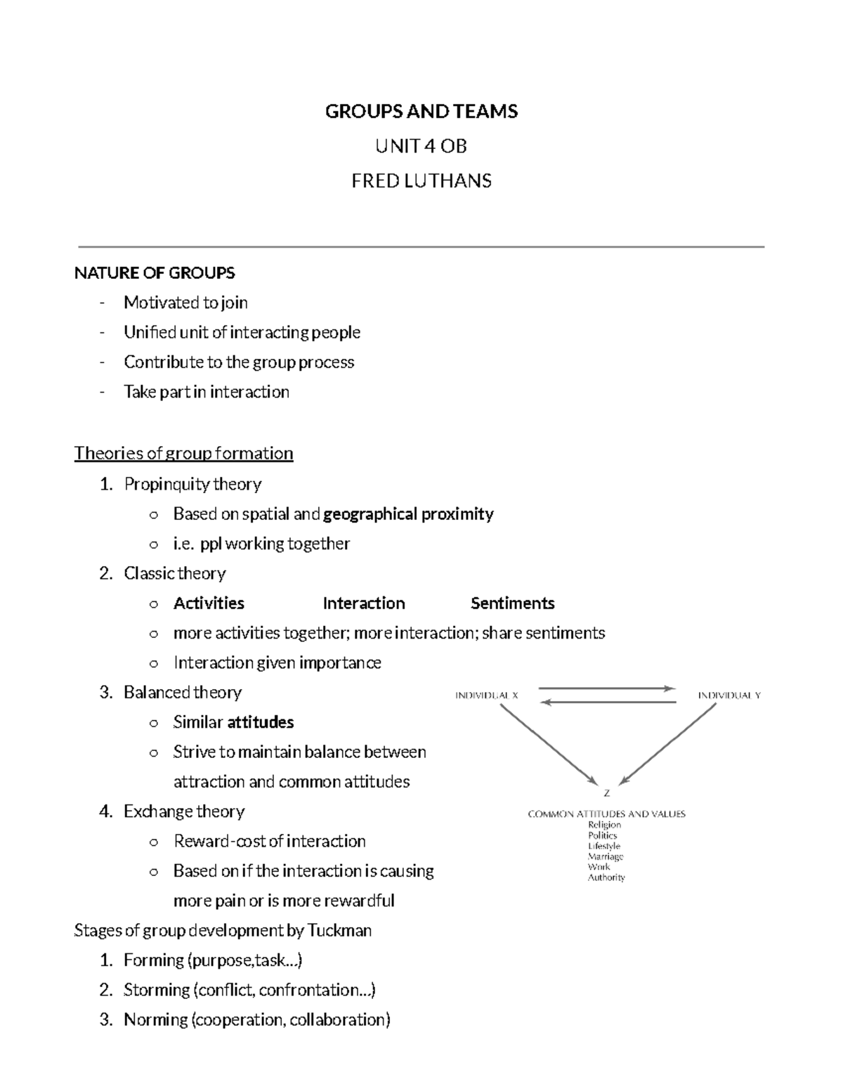 UNIT 4 Group and social process - GROUPS AND TEAMS UNIT 4 OB FRED LUTHANS NATURE OF GROUPS ...