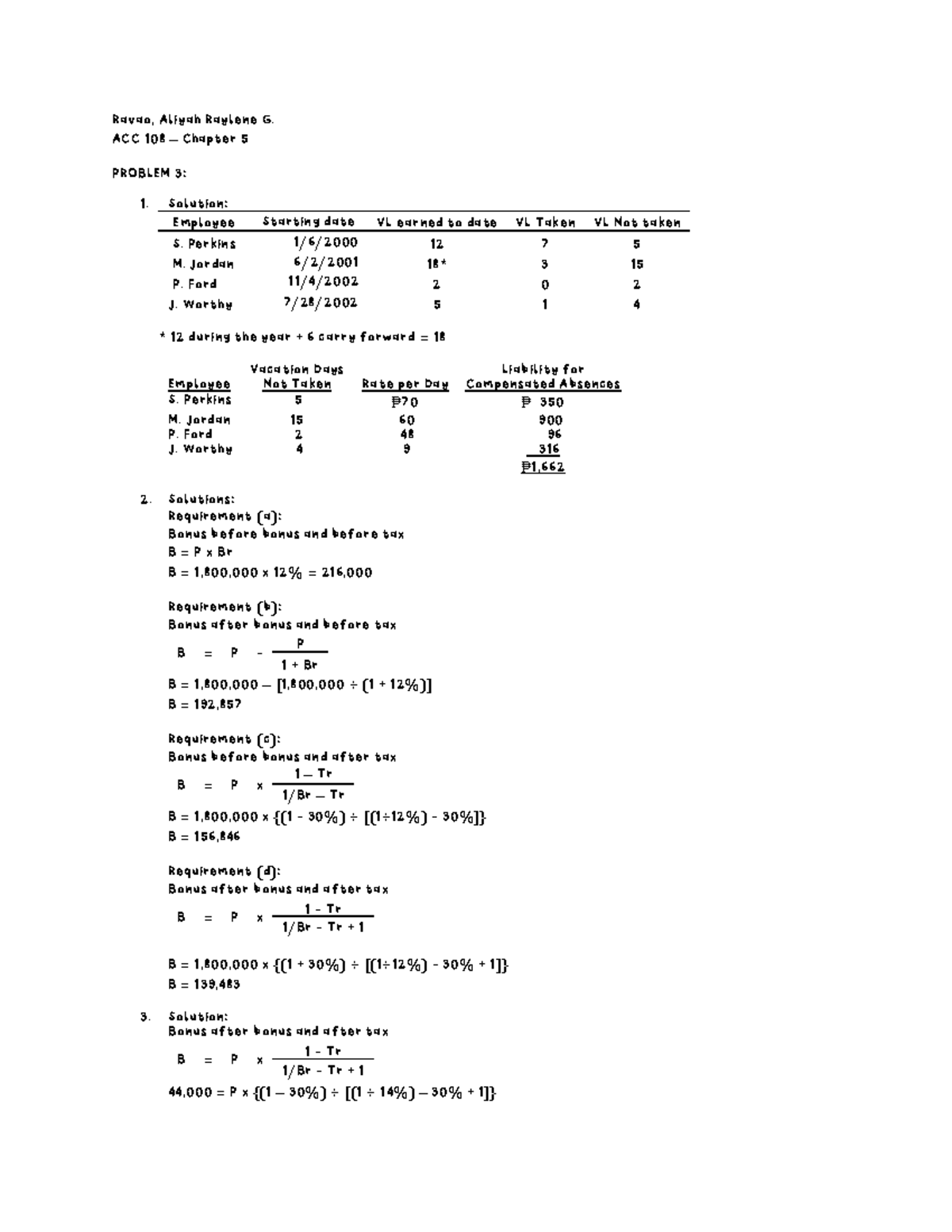 ACC 108 - Chapter 5 (ravao) - Ravao, Aliyah Raylene G. ACC 108 ...