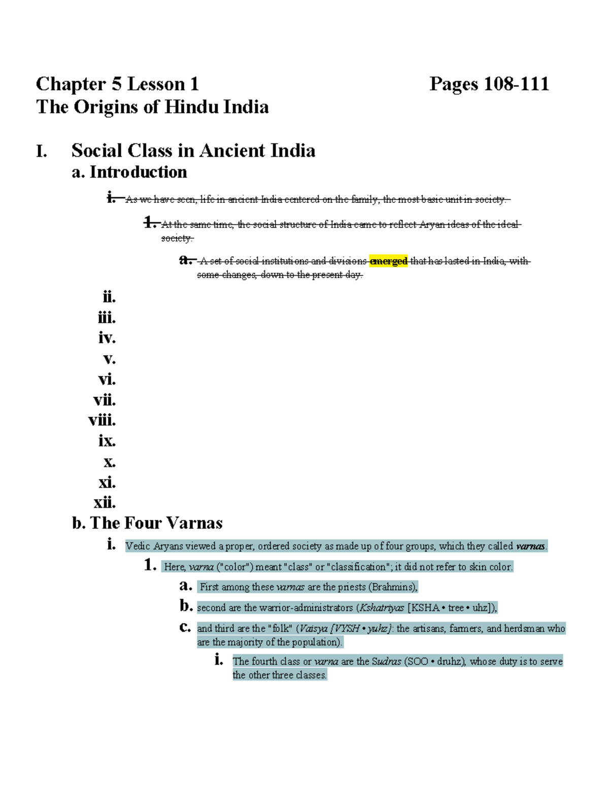 Chapter 5 Lesson 1 (Pages 108-111) - The Orgins of Hindu India ...