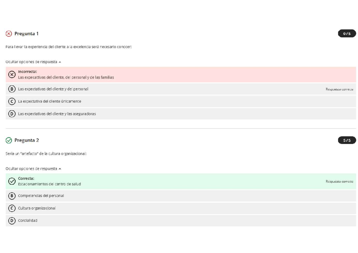 Examen Instituciones Publicas Y Privadas David - Pregunta 1 Para llevar la experiencia del ...