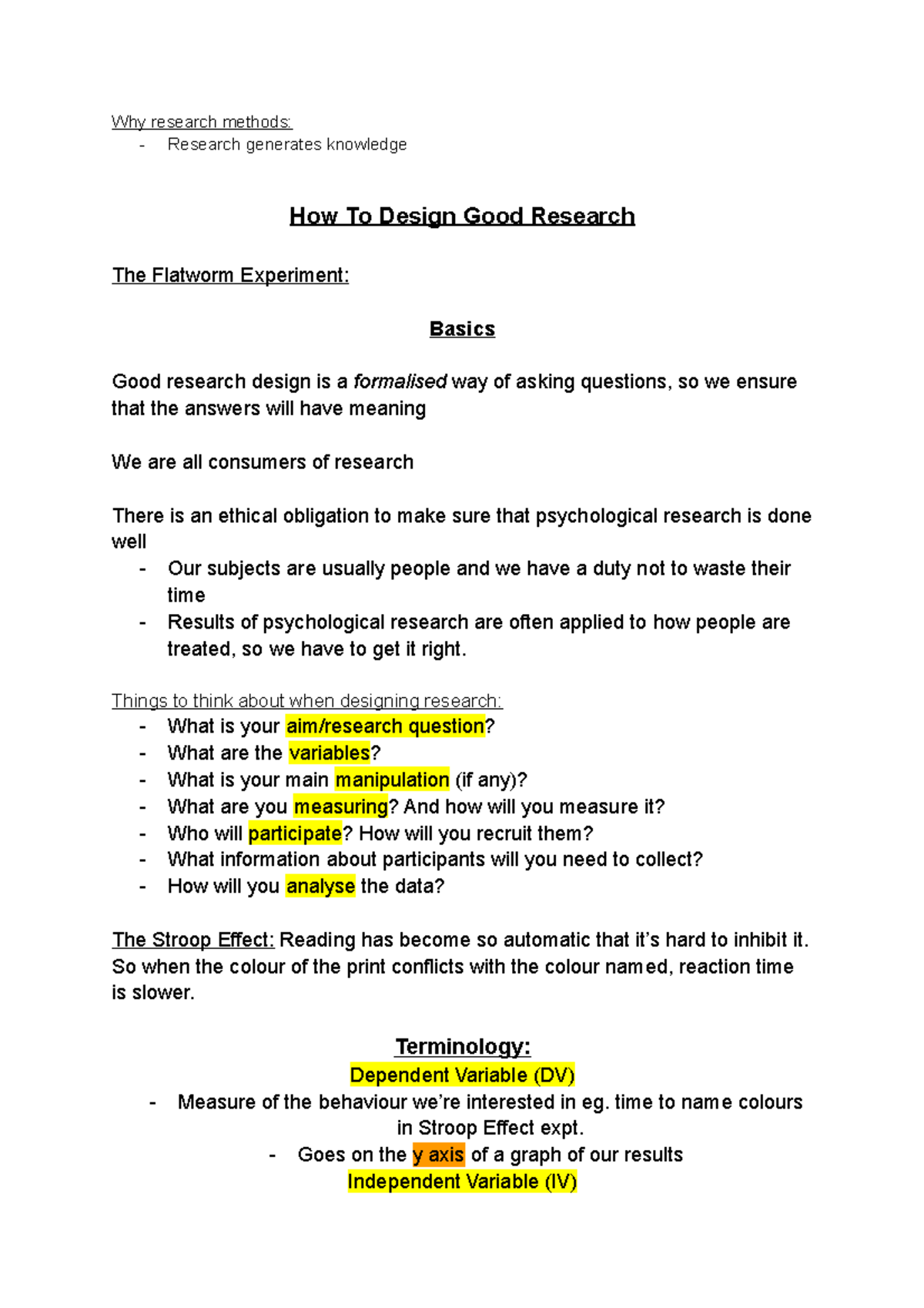 Psych 109 Lecture 1 - Research Methods - Why research methods ...