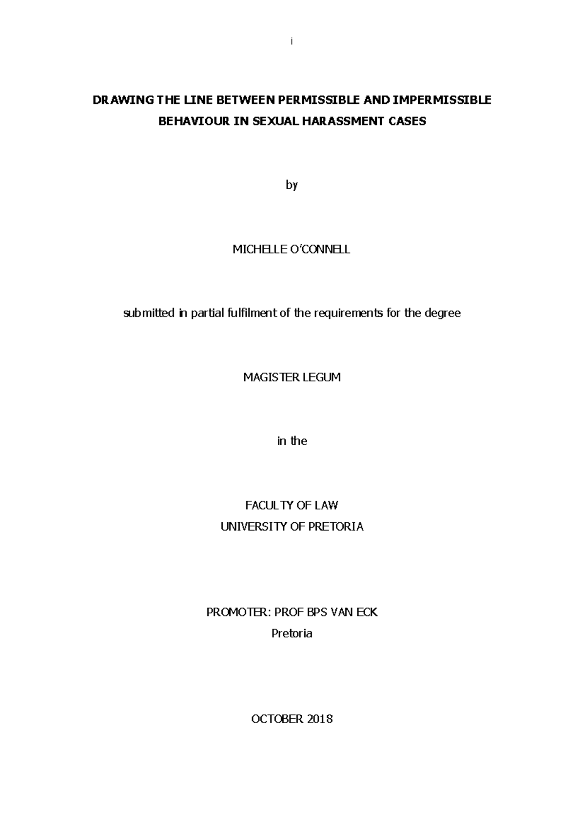 O'Connell Drawing 2018 - i DRAWING THE LINE BETWEEN PERMISSIBLE AND ...