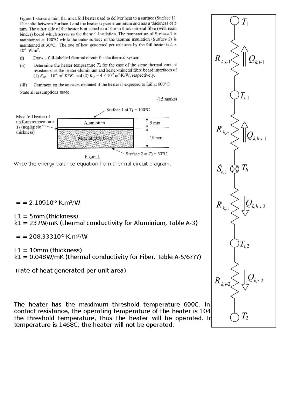 Heat Transfer - Ma3003 summary ntoes - Write the energy balance ...