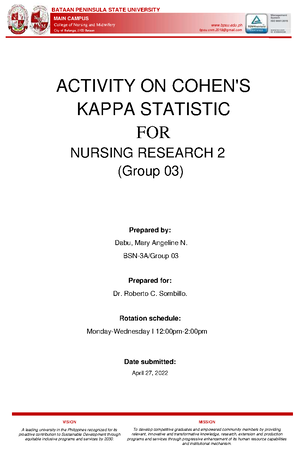 Dabu, Mary Angeline N- BSN-3A- Sampling- Activity-CP5 - BATAAN ...