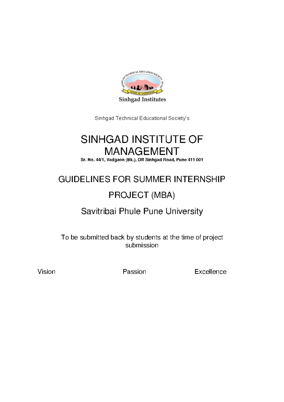New SIP Guidelines - Sinhgad Technical Educational Society’s SINHGAD ...