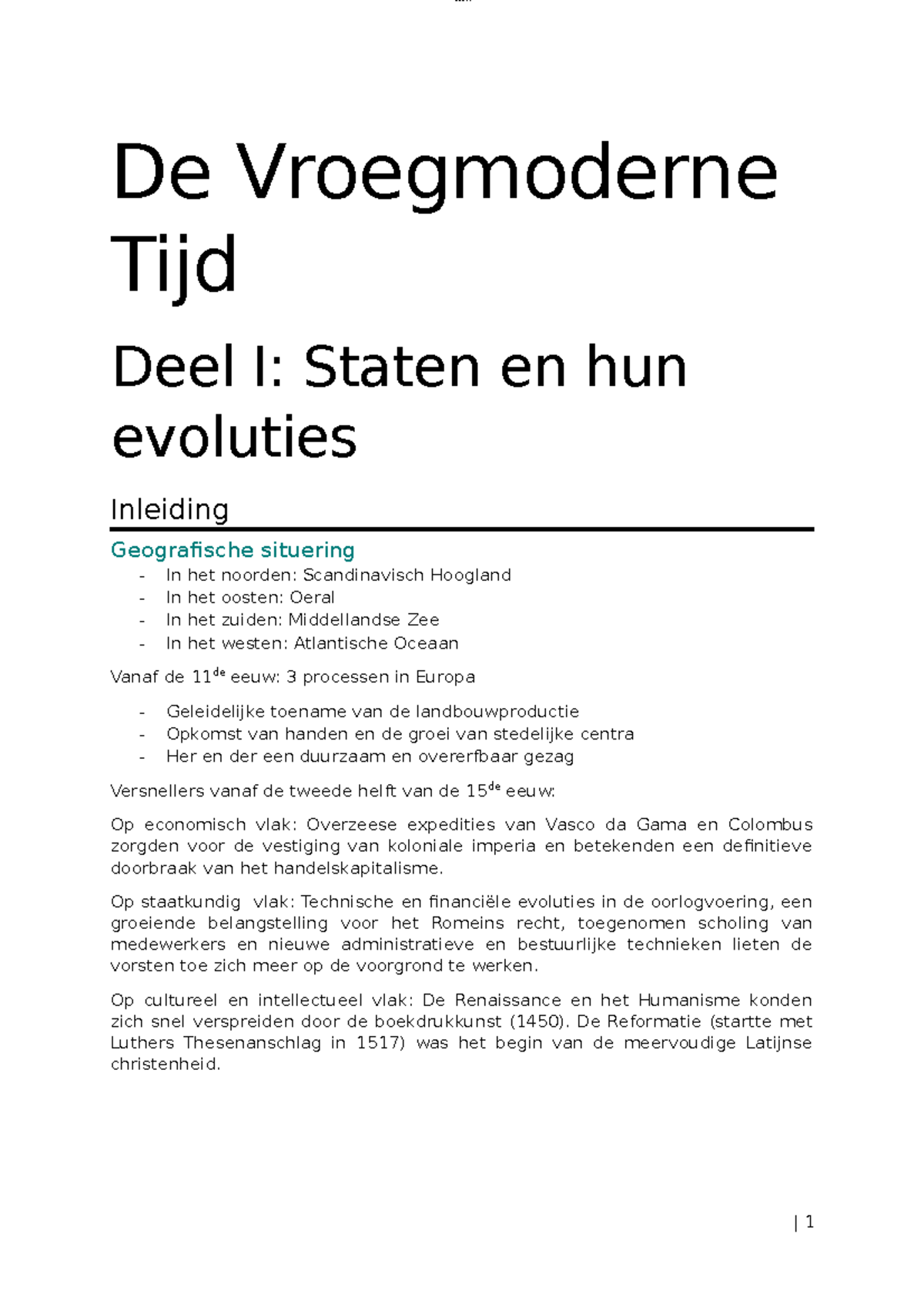 De Vroegmoderne Tijd - Alles wat je moet weten van Renétje - De ...