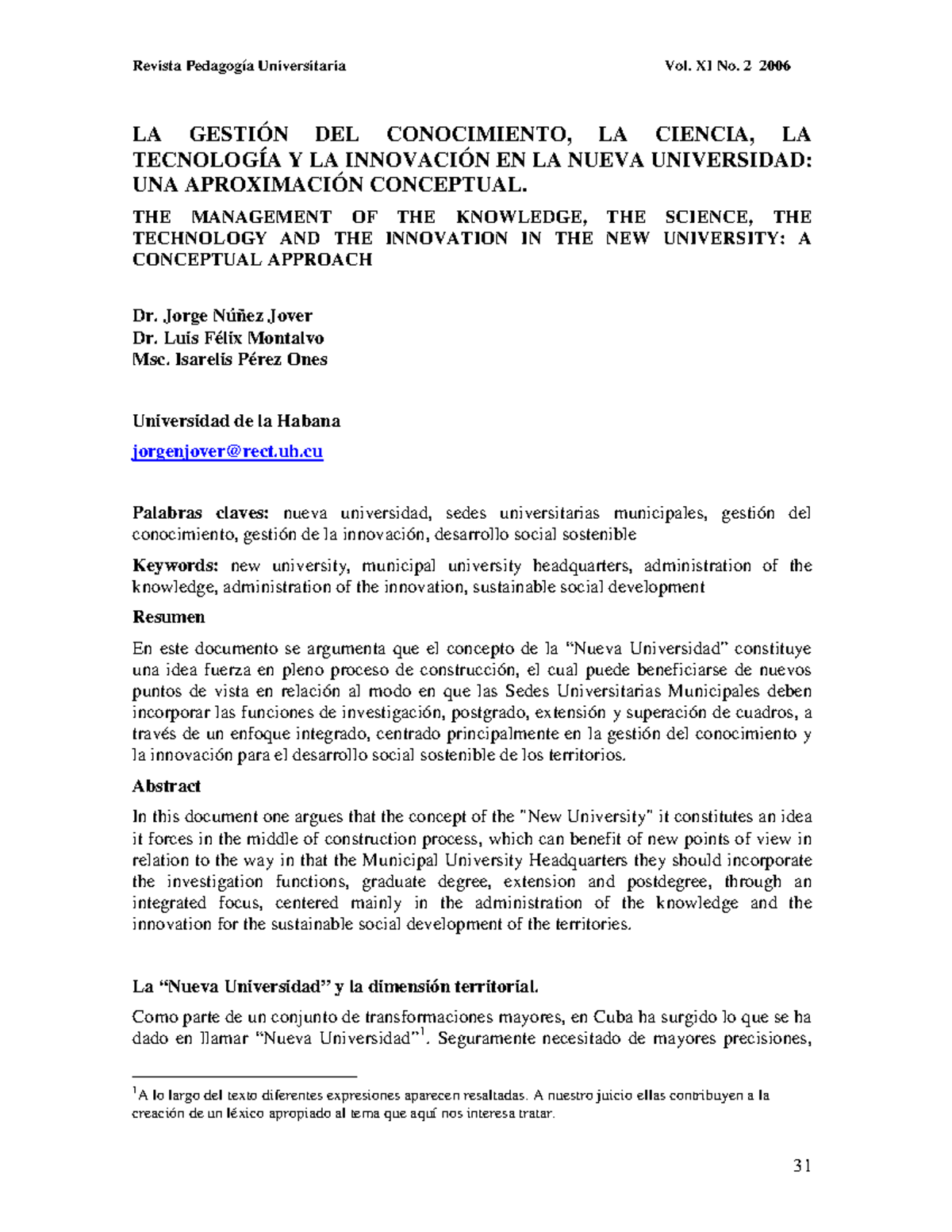 La gestion del conocimiento, la ciencia y la tecnologia - LA GESTIÓN ...