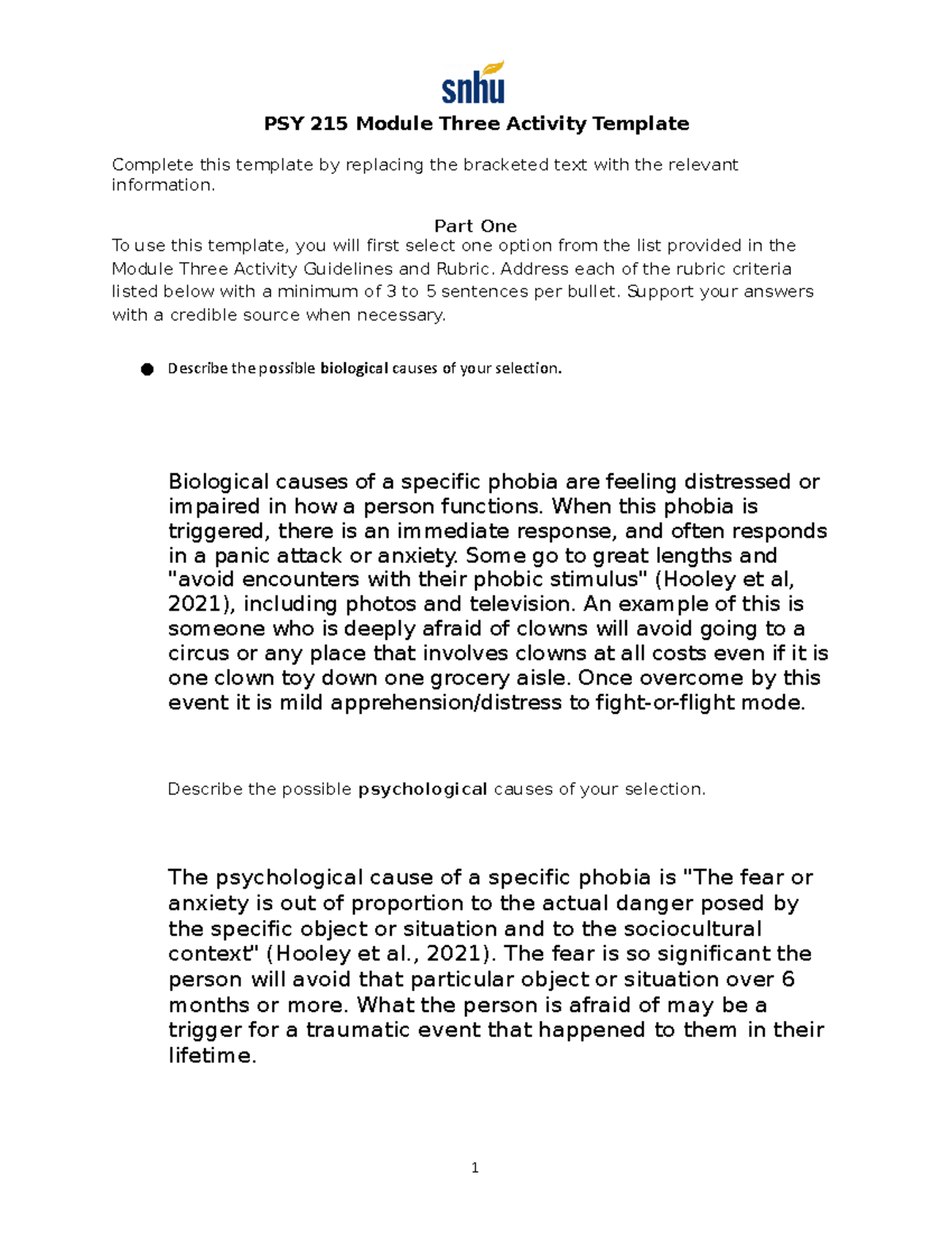 PSY 215 Module Three Activity Template - PSY 215 Module Three Activity ...