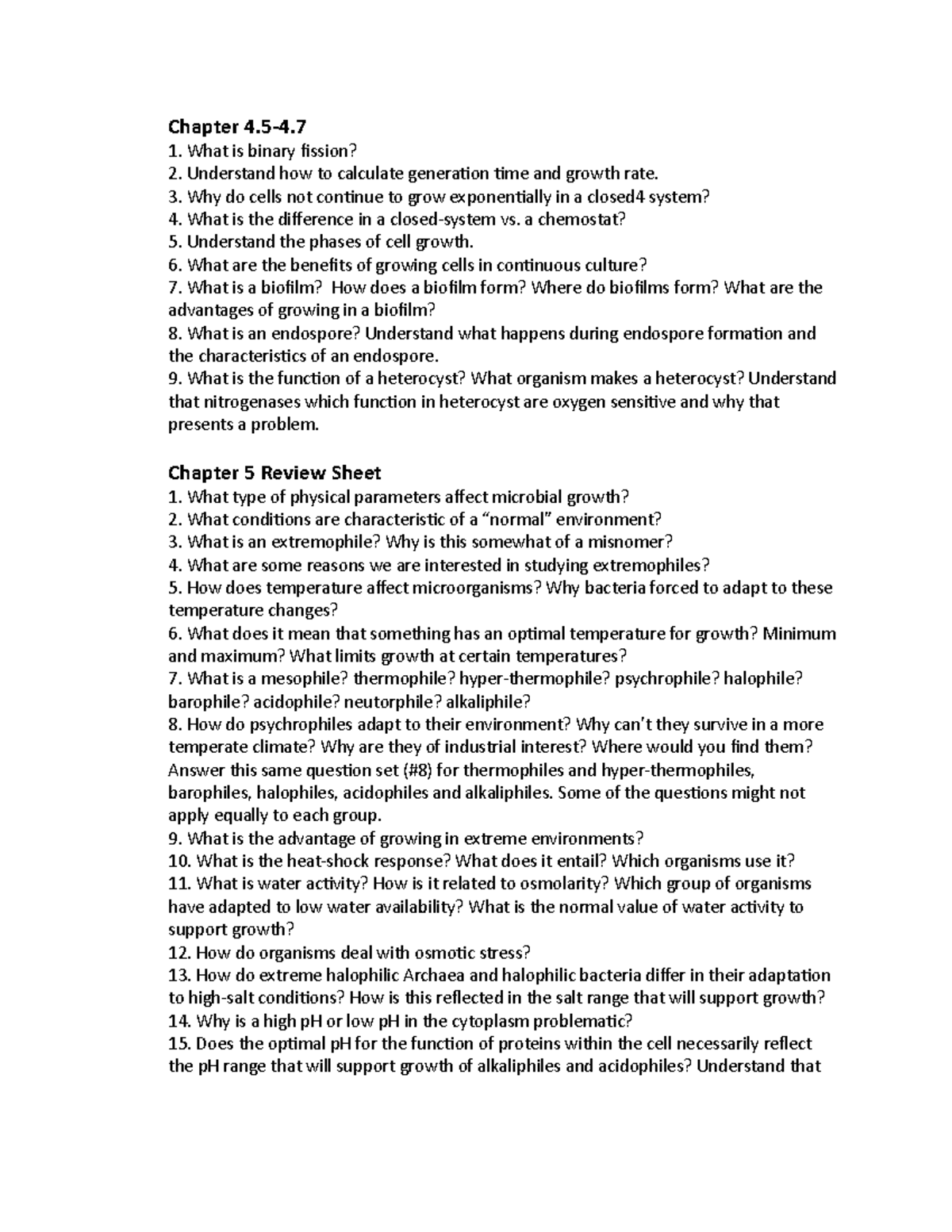 Micro Bio Unit 2 exam study guide - Chapter 4-4. What is binary fission ...