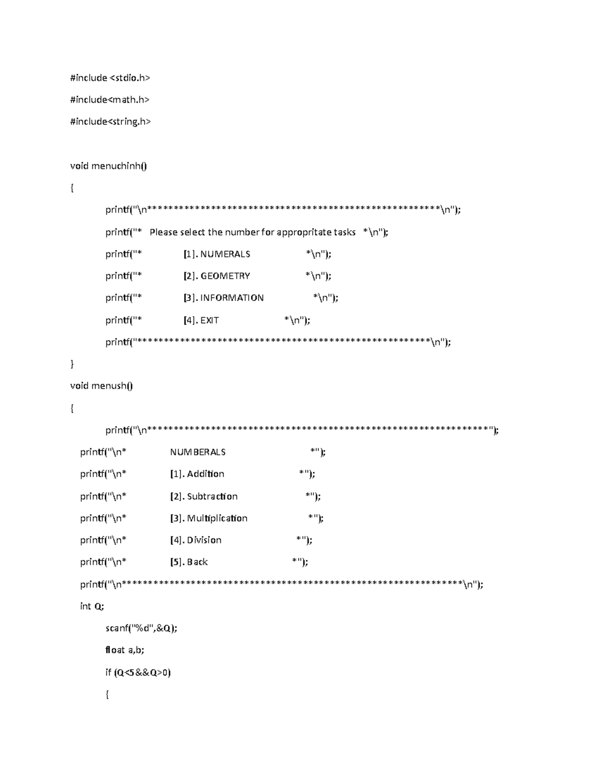 WS3 - NhatNA - #include #include #include void menuchinh() { - Studocu