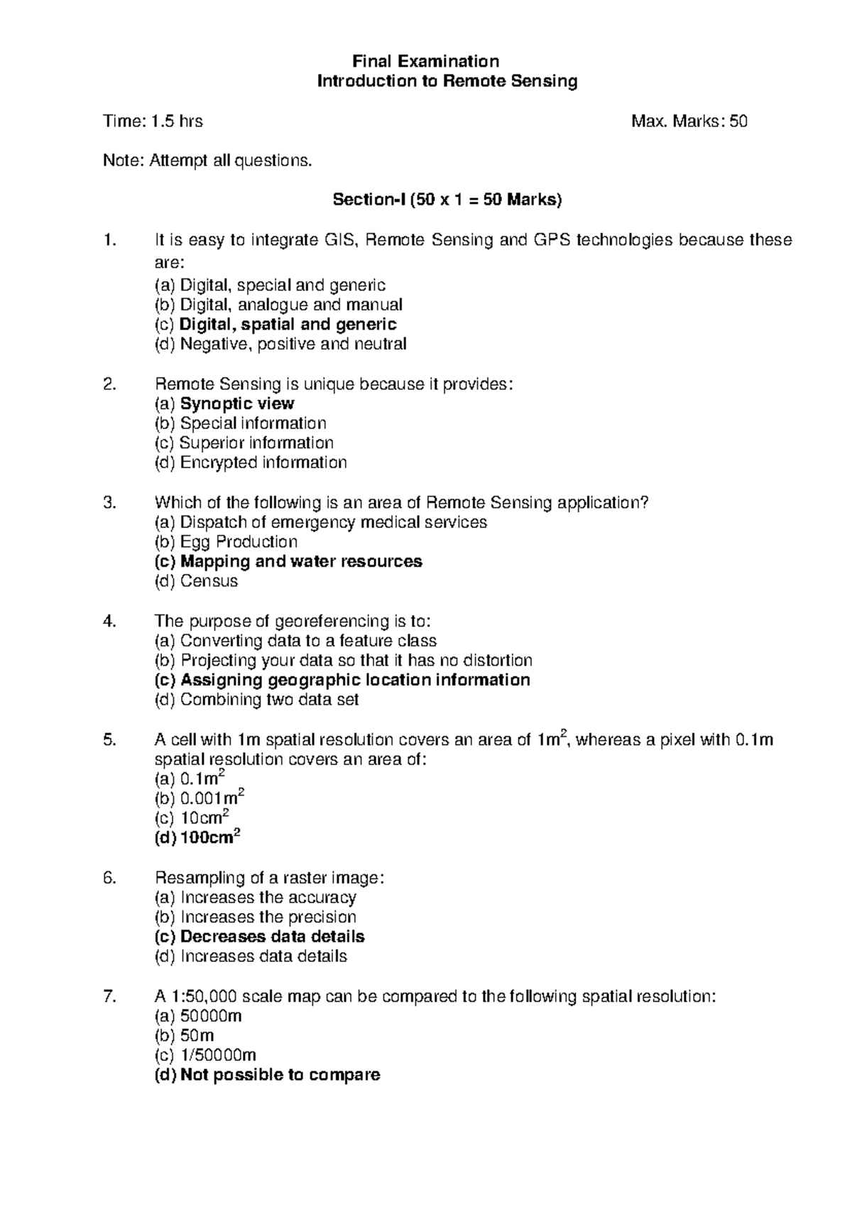 Final Examination-set2 - Final Examination Introduction to Remote ...
