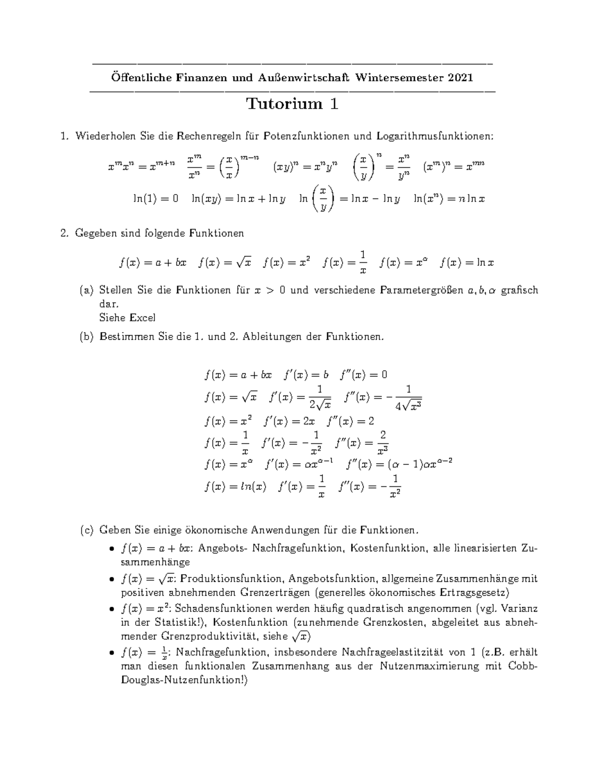 Tutorium 1 OF AW Wi Se2021 lösungen - ———————————————————————————————————– Offentliche Finanzen ...