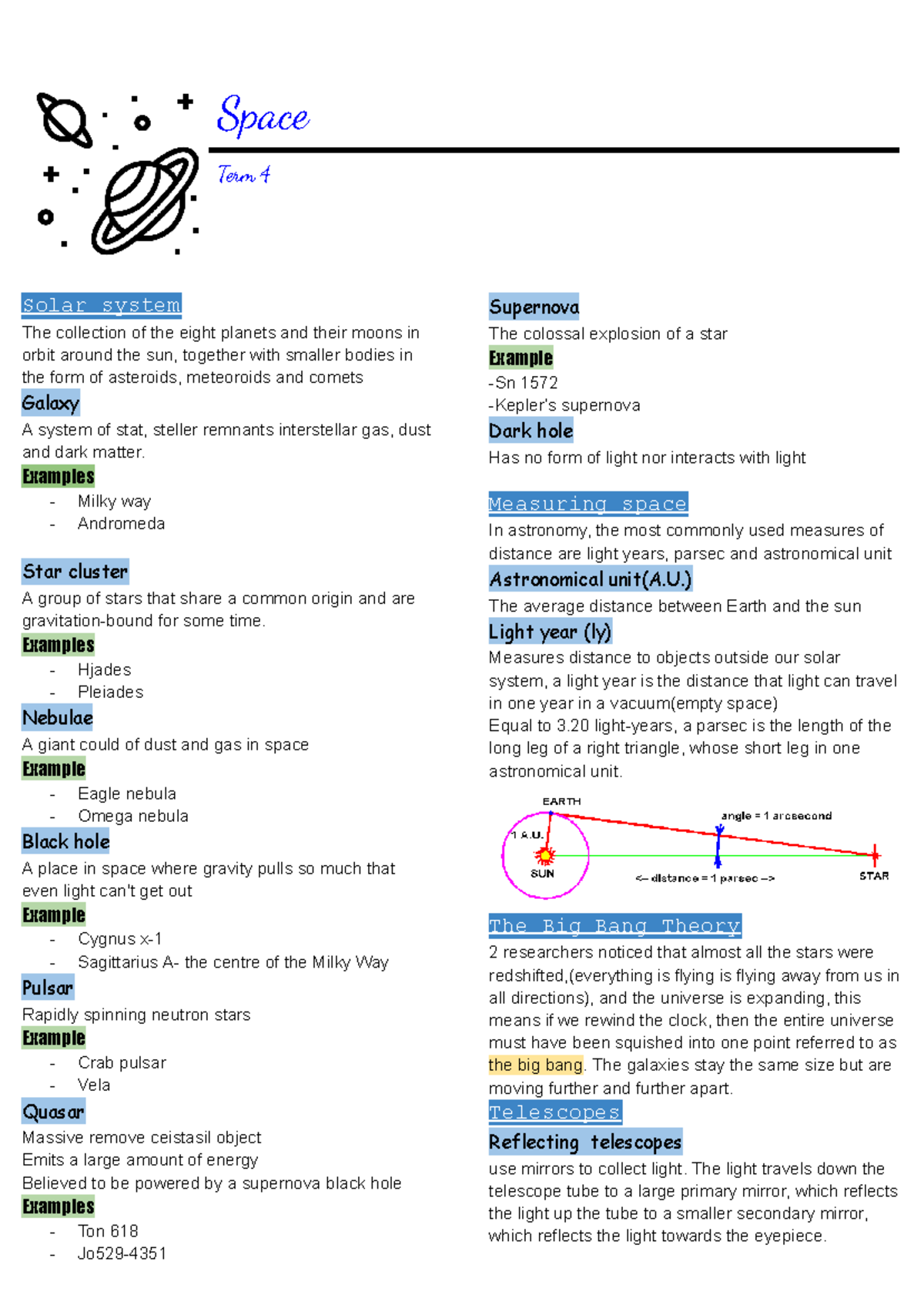 Space - Space Term 4 Solar system The collection of the eight planets ...