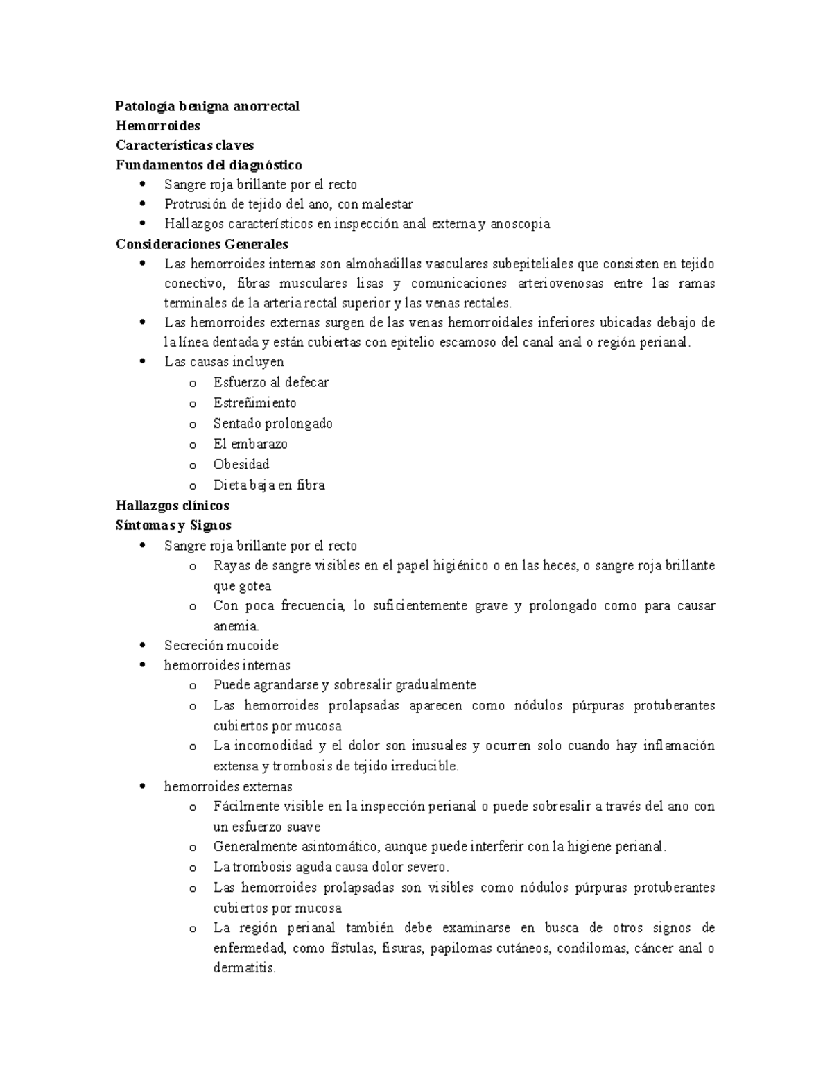 Enfermedad benigna anorrectal - Patología benigna anorrectal ...