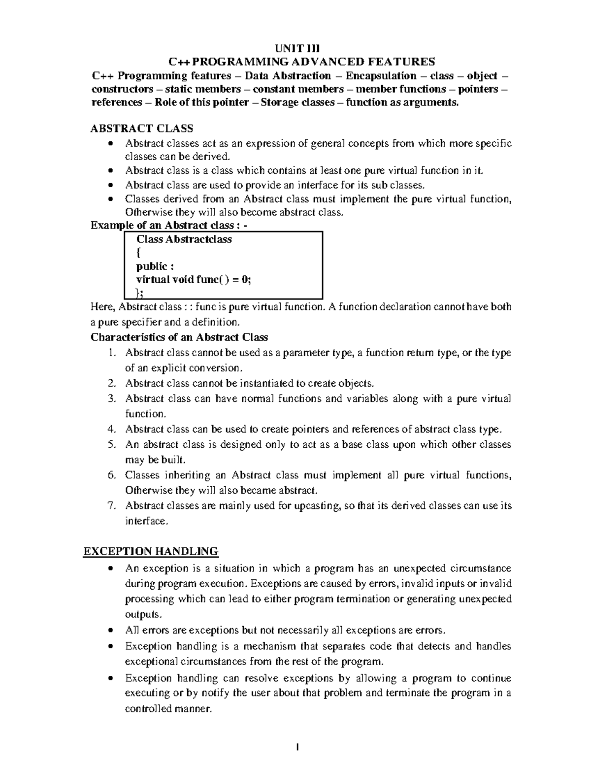 C Programming Advanced Features Unit Iii C Programming Advanced Features C Programming 