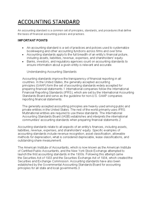 LIST OF Accounting Standards - LIST OF ACCOUNTING STANDARDS List of ...