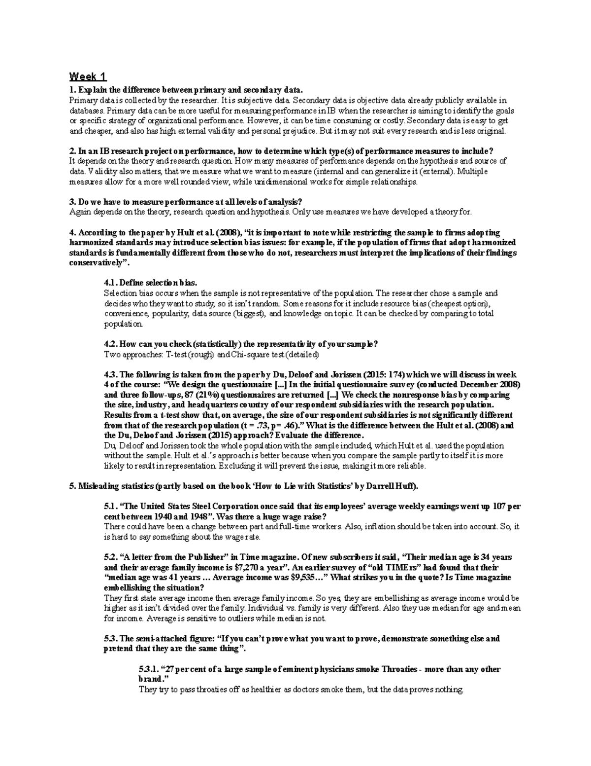 ERP Tutor Answer - Week 1 1. Explain the difference between primary and secondary data. Primary ...