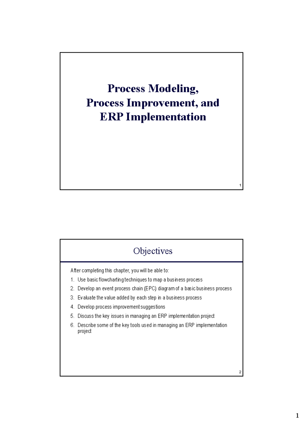 Handouts-ERP-L 03-07-Process Modeling, Process Improvement, ERP Implementation-2 page - 1 ...