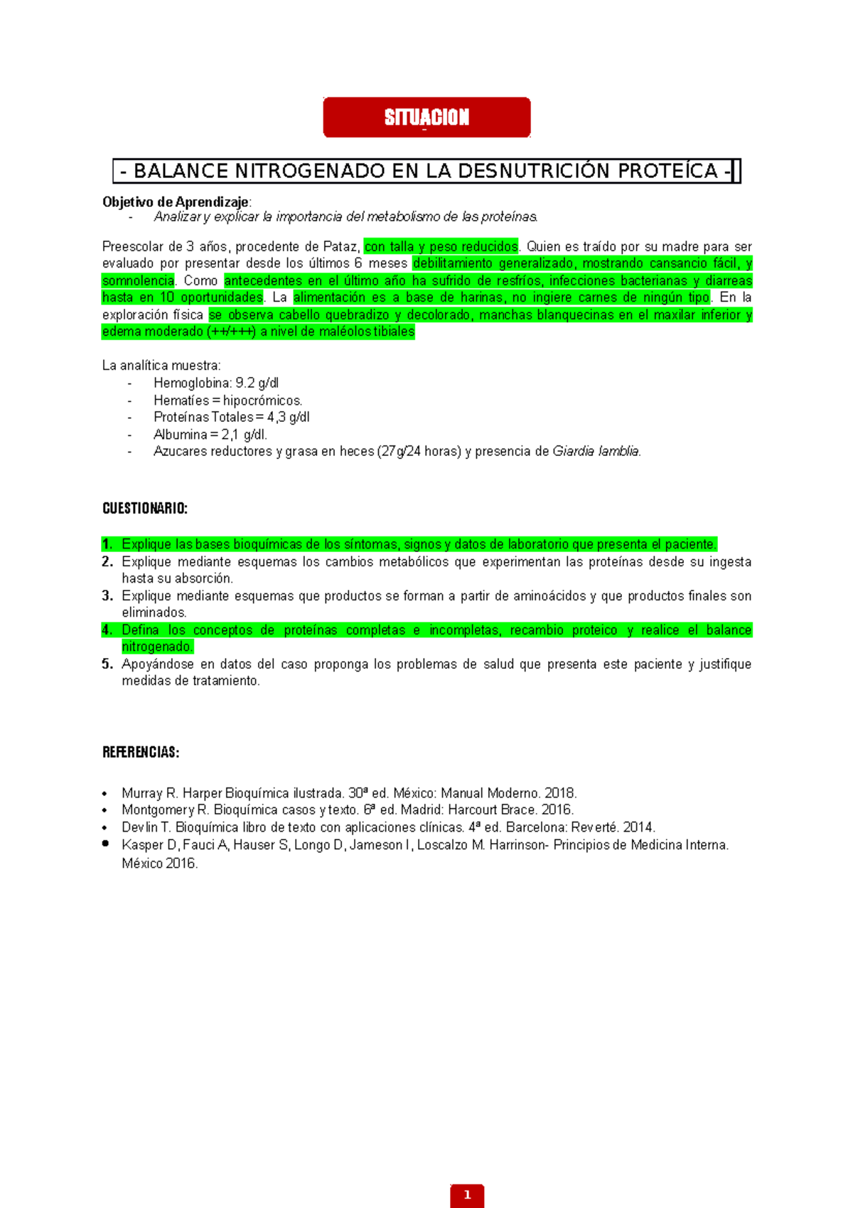 Semana 4 CASO 03. Balance Nitrogenado EN Desnutrición Proteica ...