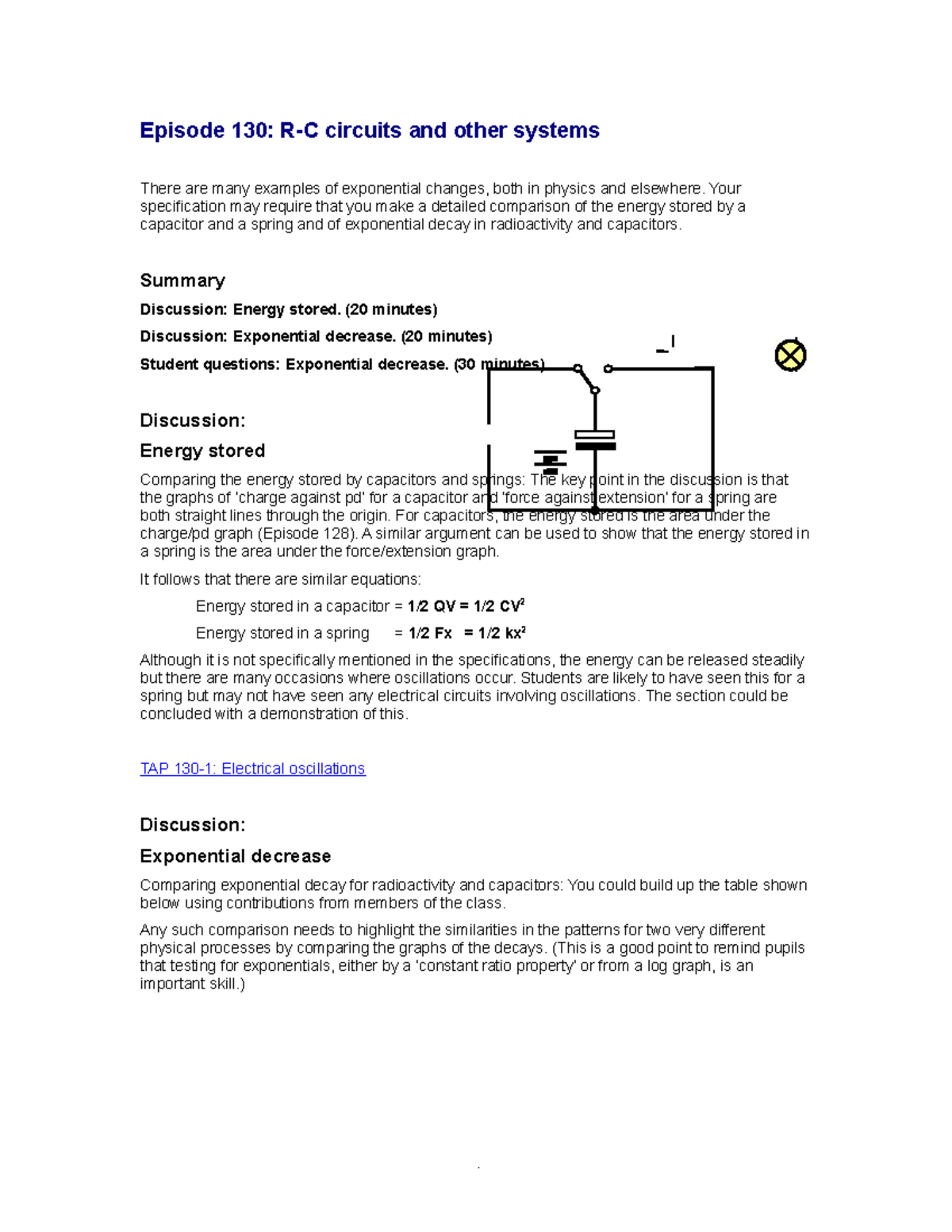 Episode 130 - R-C circuits and other systems - Your specification may require that you make a ...