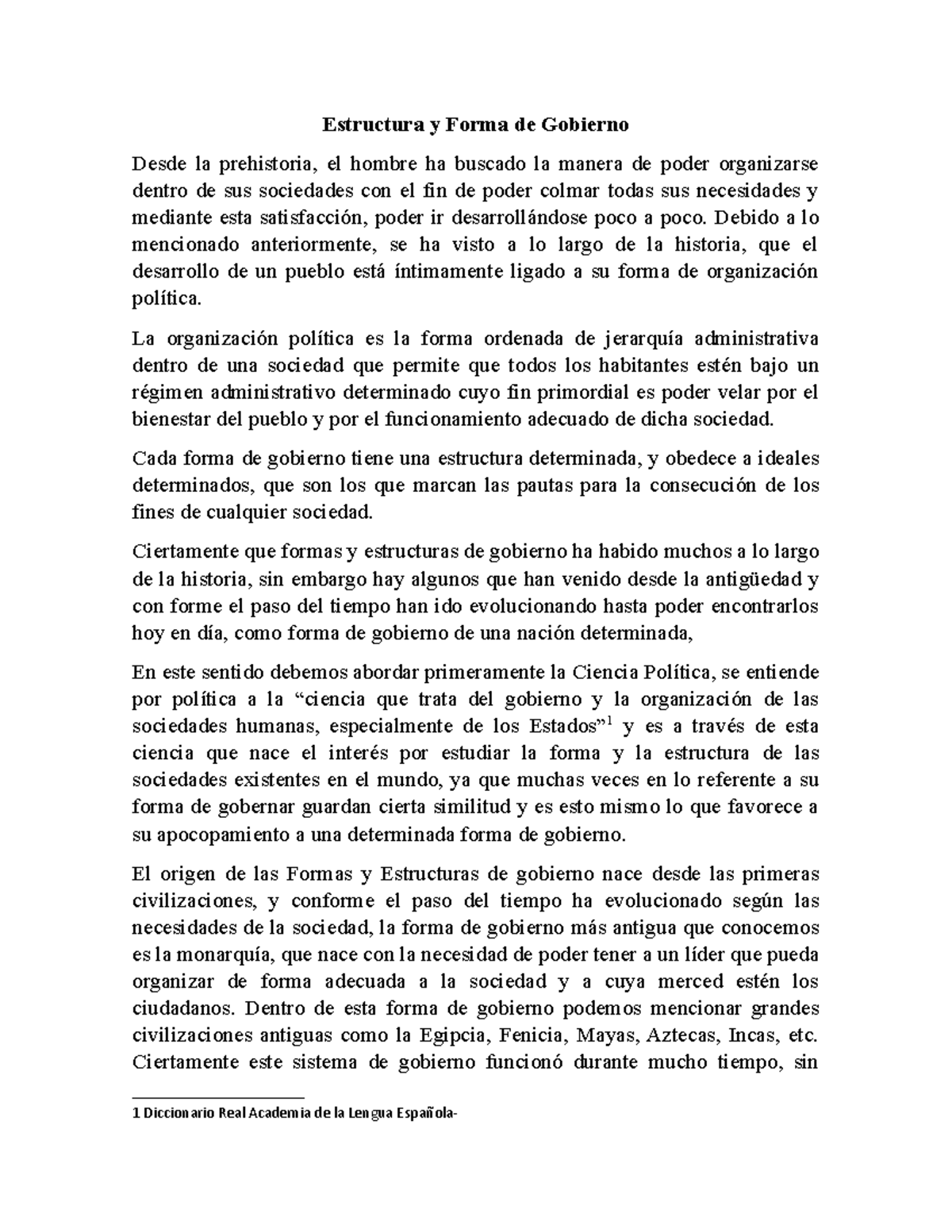 Formas de gobierno - Estructura y Forma de Gobierno Desde la ...