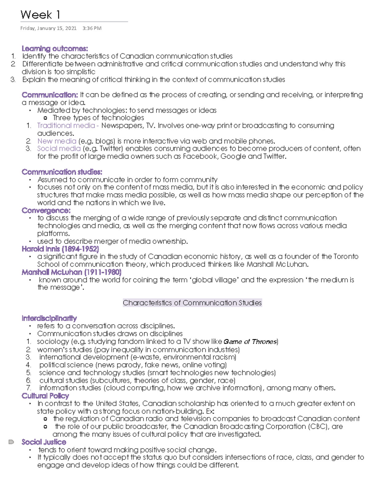 CS101 Notes - Microsoft One Note Online - Week 1 Friday, January 15 ...