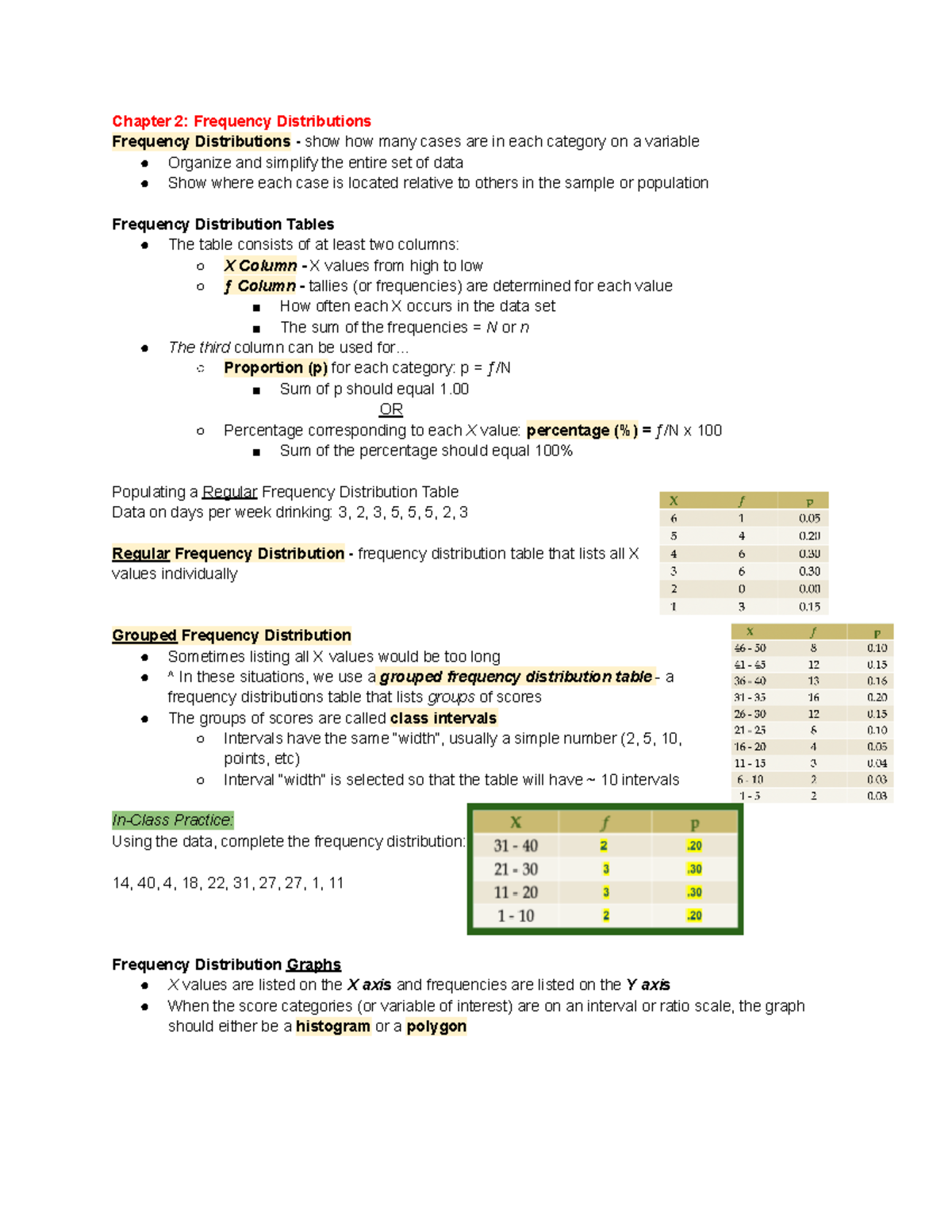 Chapter 2 Frequency Distributions - Chapter 2: Frequency Distributions ...
