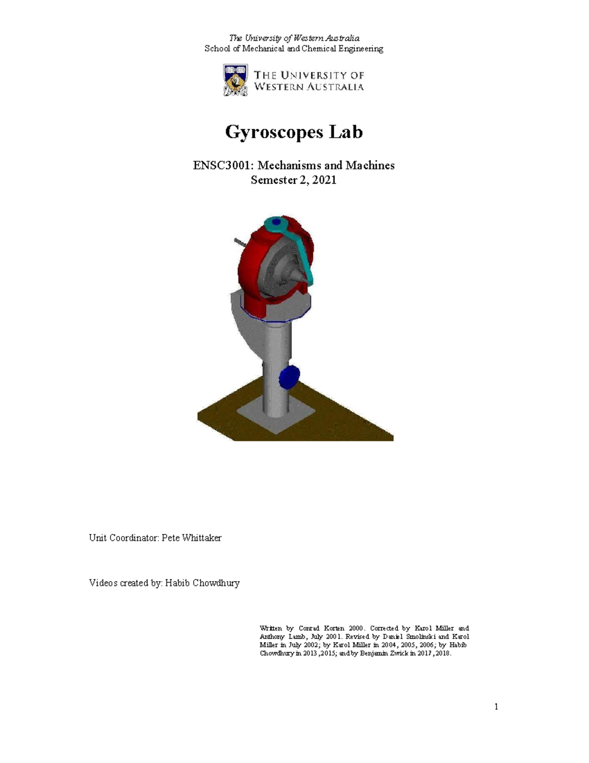 GYRO Lab Manual 2021 - School of Mechanical and Chemical Engineering ...