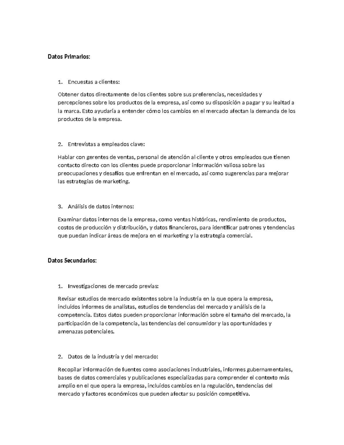 6. Datos Primarios y Datos Secundarios - Datos Primarios: 1. Encuestas ...