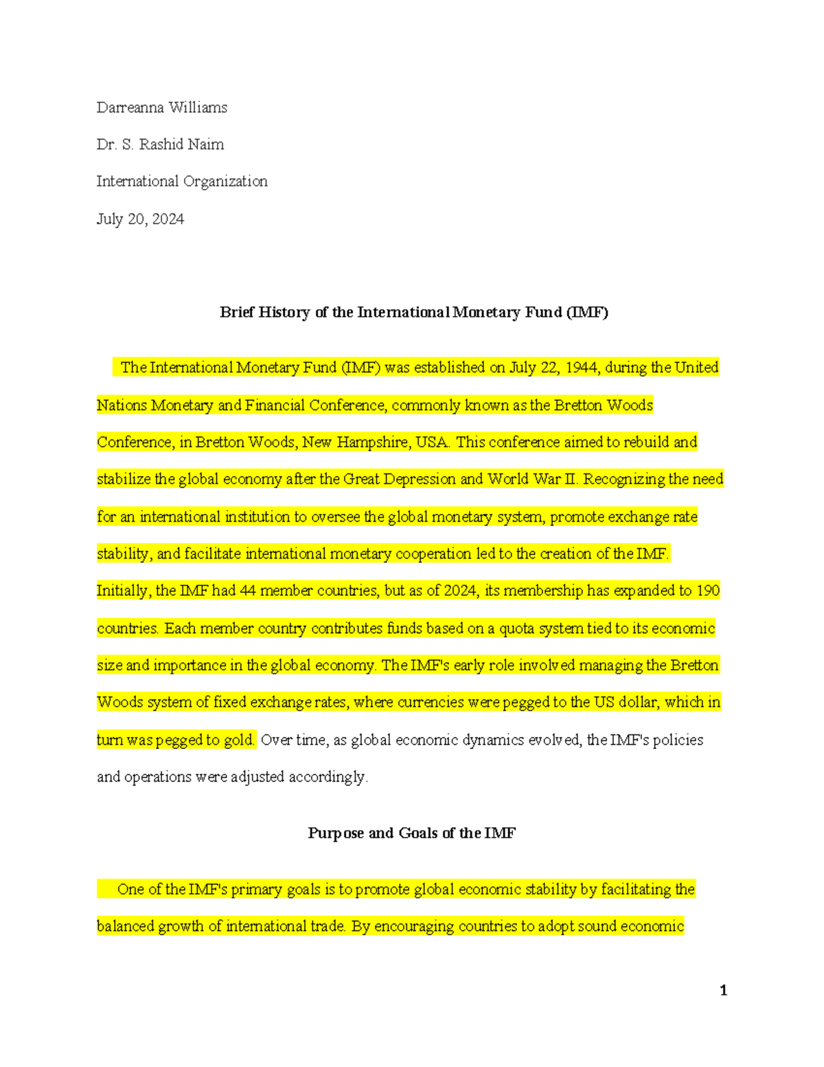 IGO Analysis Preferences paper 2024 updated 20th - Darreanna Williams ...