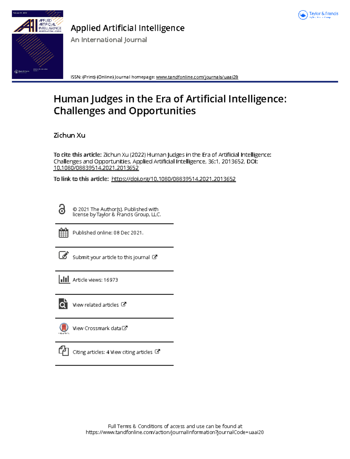 Human Judges in the Era of Artificial Intelligence Challenges and ...
