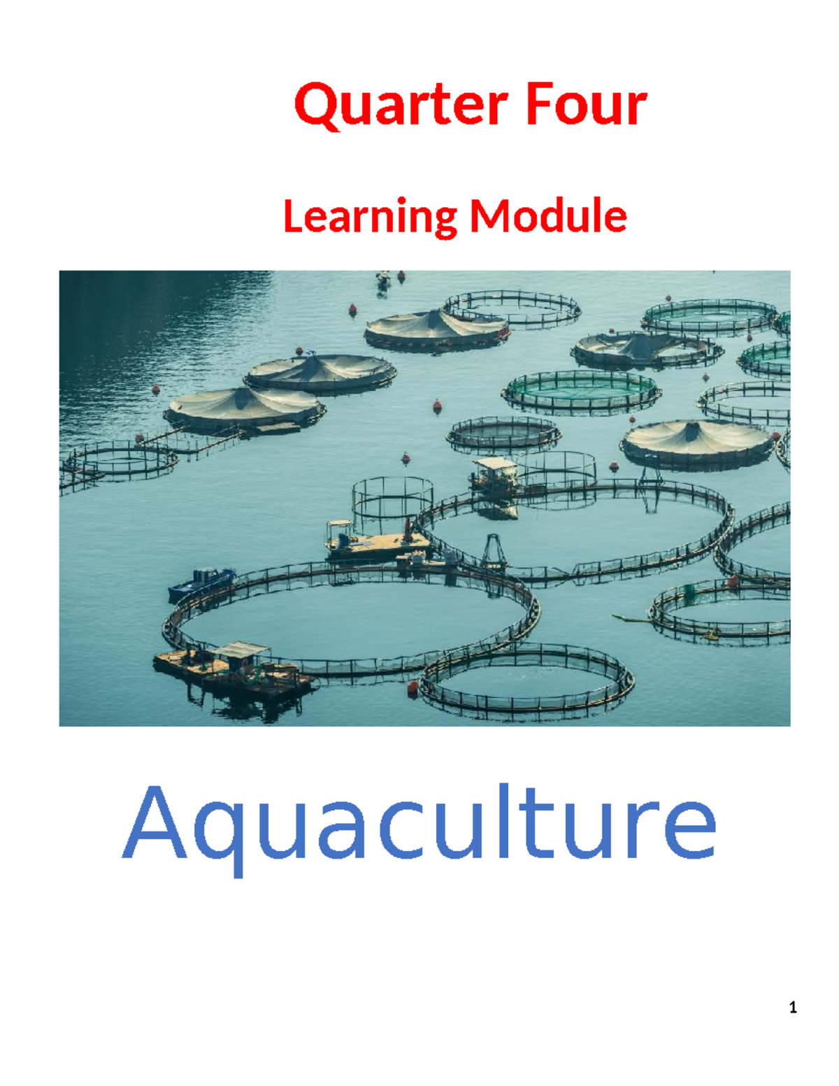 Aquaculture - MODULES - Aquaculture Quarter Four Learning Module Table ...