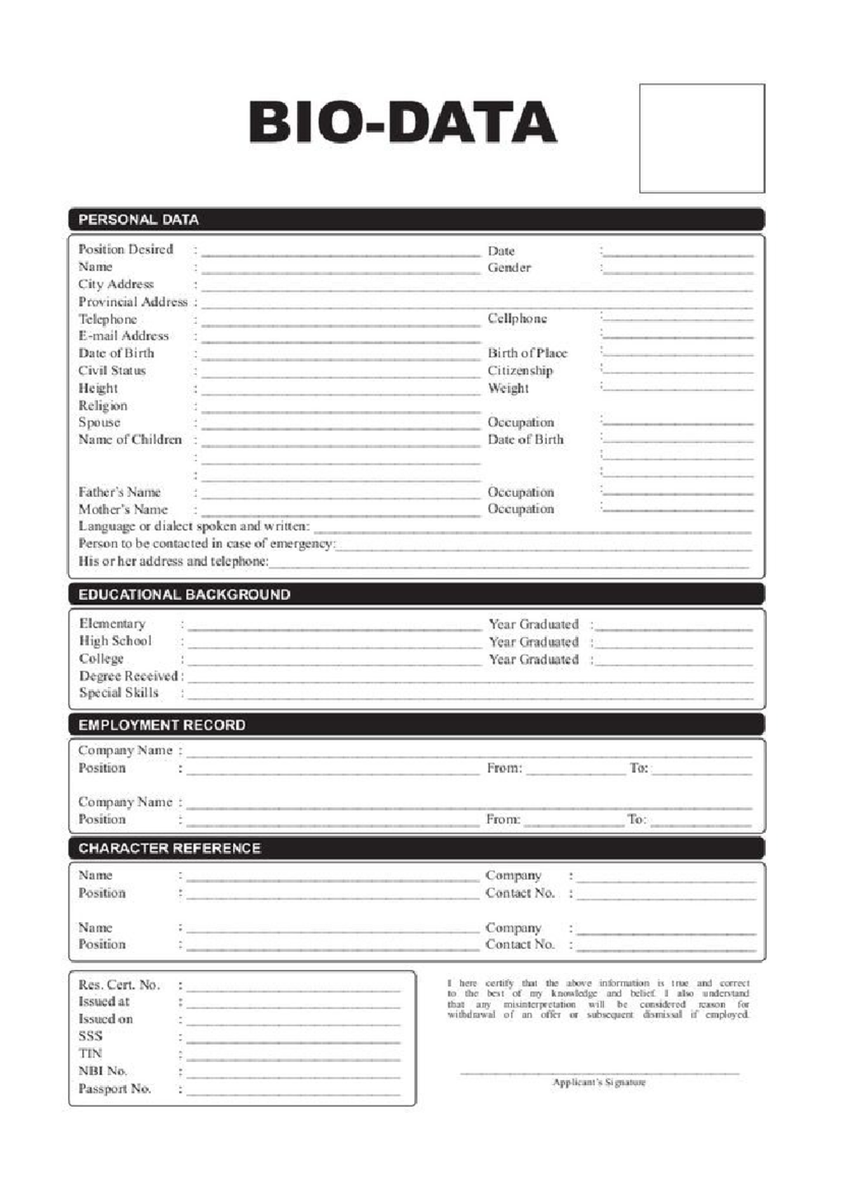 Biodata-form - Lecture notes - Agronomy - Studocu