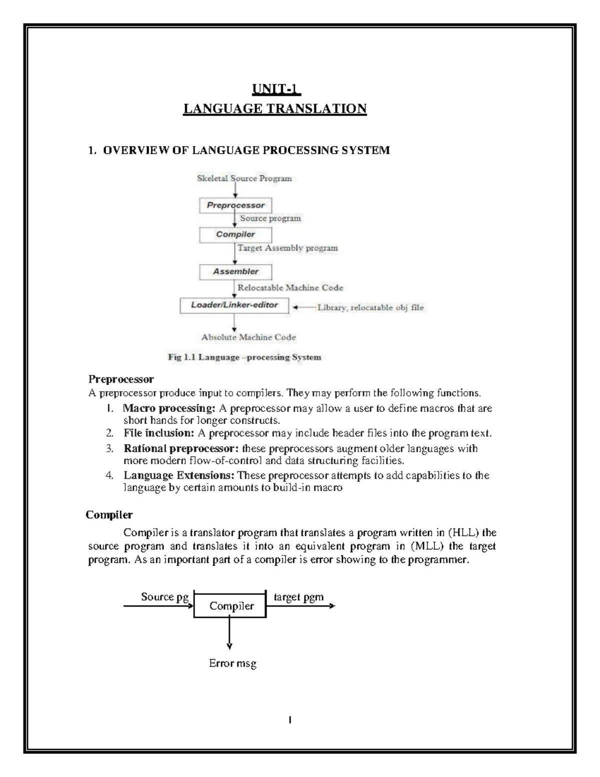 CD - Notes-2 - All about the jntuh r18 - UNIT- 1 LANGUAGE TRANSLATION 1 ...
