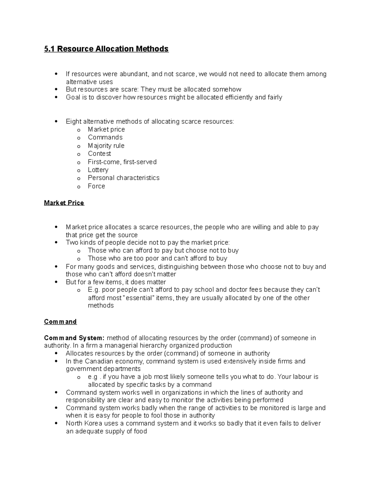 Chapter 5 - notes - 5 Resource Allocation Methods If resources were ...