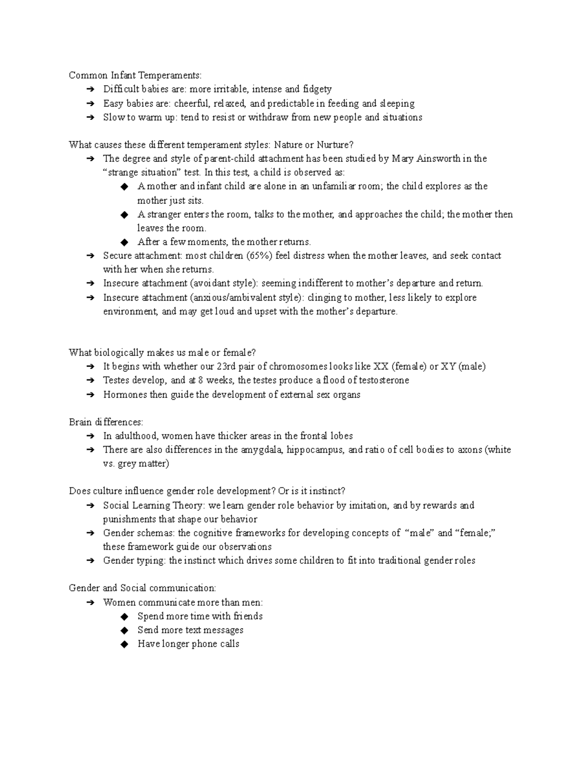 Ap psych notes - Common Infant Temperaments: Difficult babies are: more ...