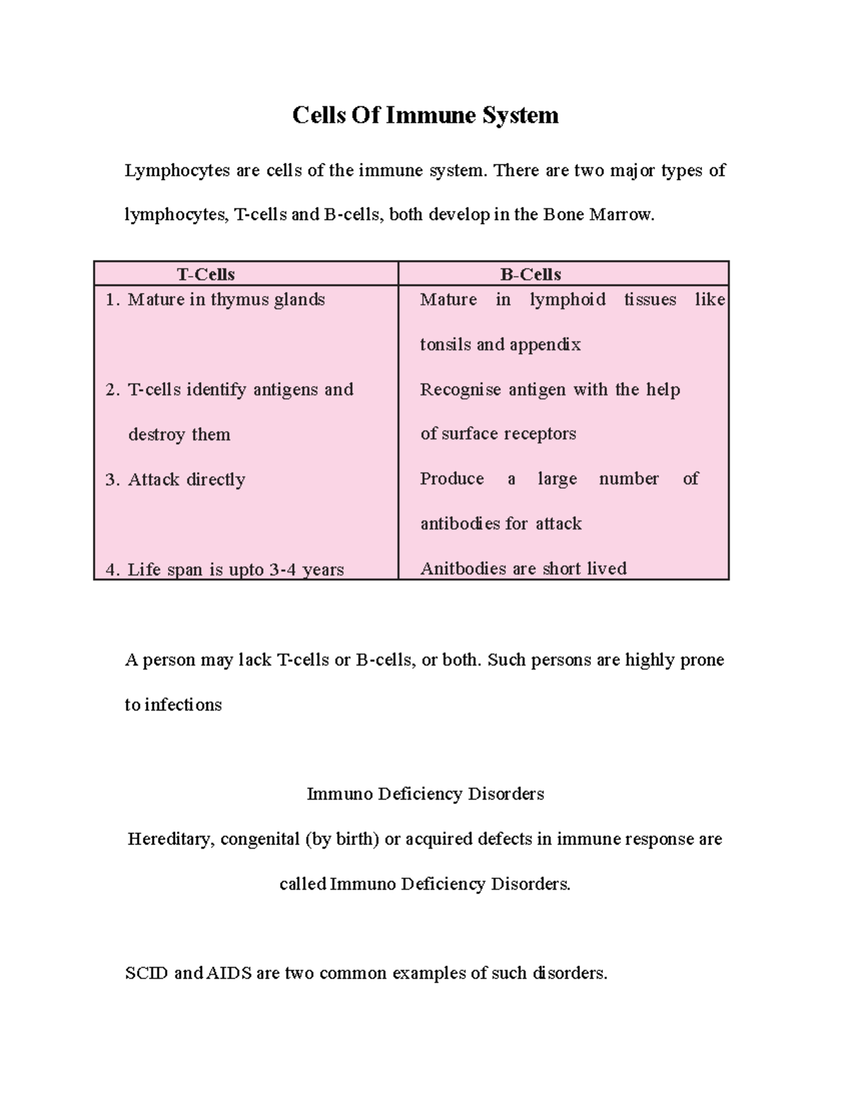 Cells Of Immune System - Cells Of Immune System Lymphocytes are cells ...