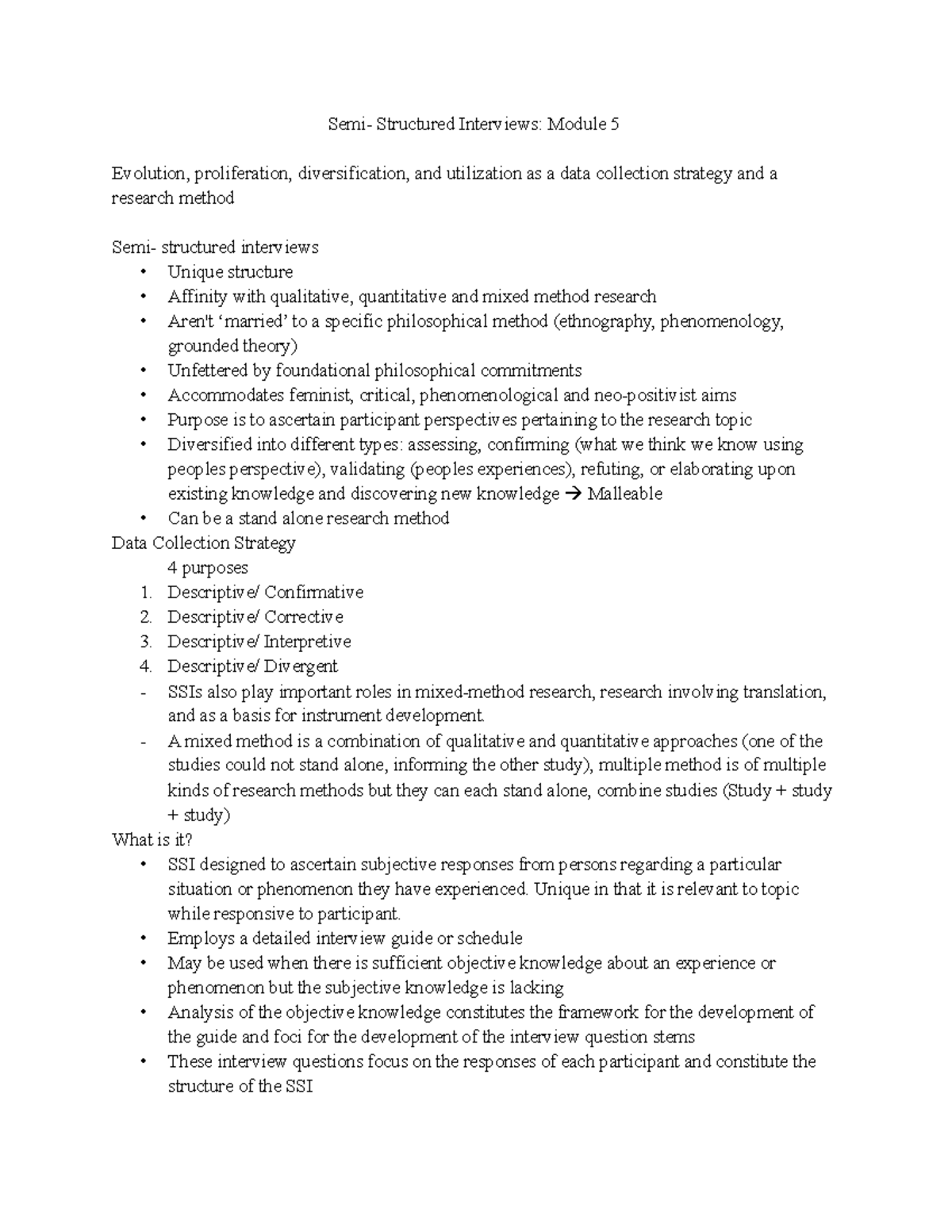 Semi structure Interviews Module 5 - Semi- Structured Interviews ...