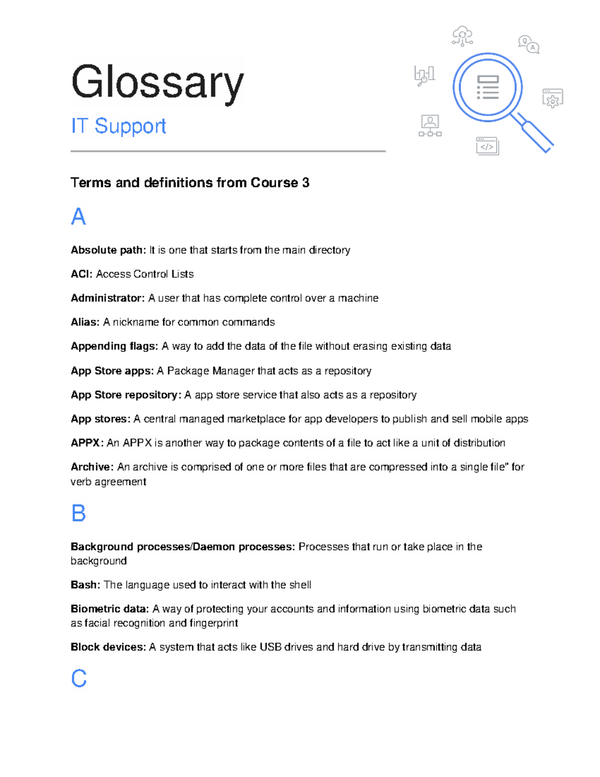 C3-Glossary - chia sẻ tài liệu - Glossary IT Support Terms and ...