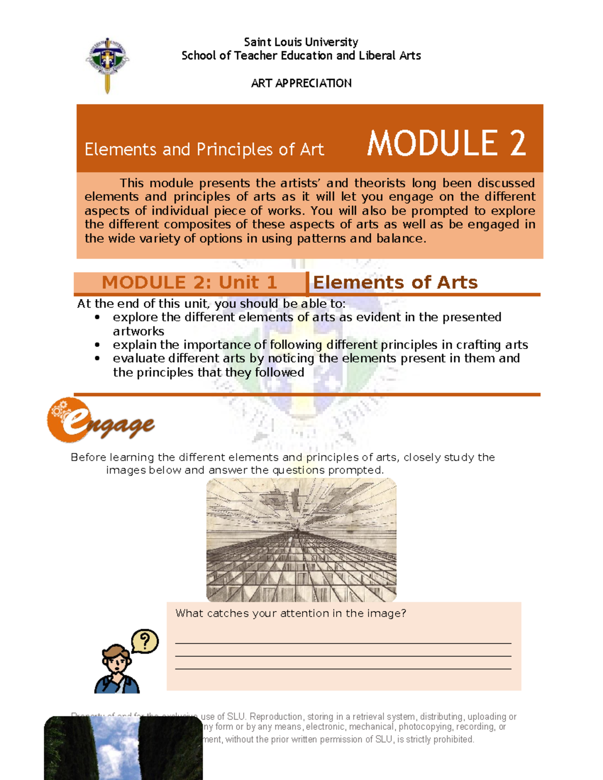 Module 2 - School of Teacher Education and Liberal Arts ART APPRECIATION MODULE 2: Unit 1 ...