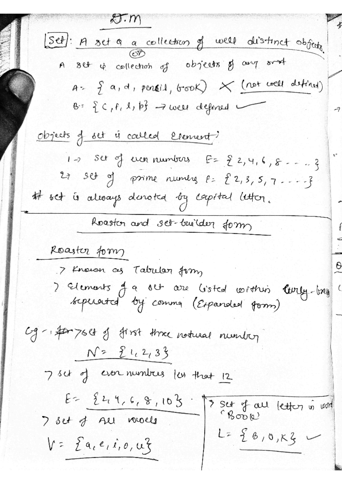 discrete mathematics unit 1 - D I set : A set Q a collection of well ...