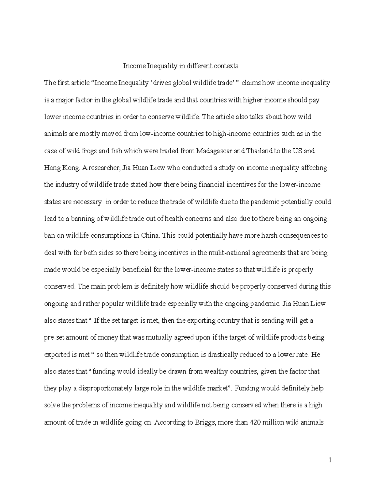 Course paper - A+ assignment - Income Inequality in different contexts ...